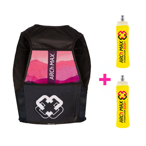 ARCh MAX Hydration Vest 6L Unisex Pink + 2 Hydraflask 500ml ...