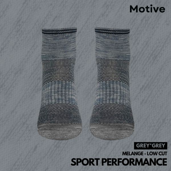 Motive Sock Sport Performance Melange Low Cut - Gray/Gray– Bigbigplace.com