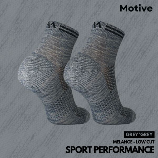 Motive Sock Sport Performance Melange Low Cut - Gray/Gray– Bigbigplace.com